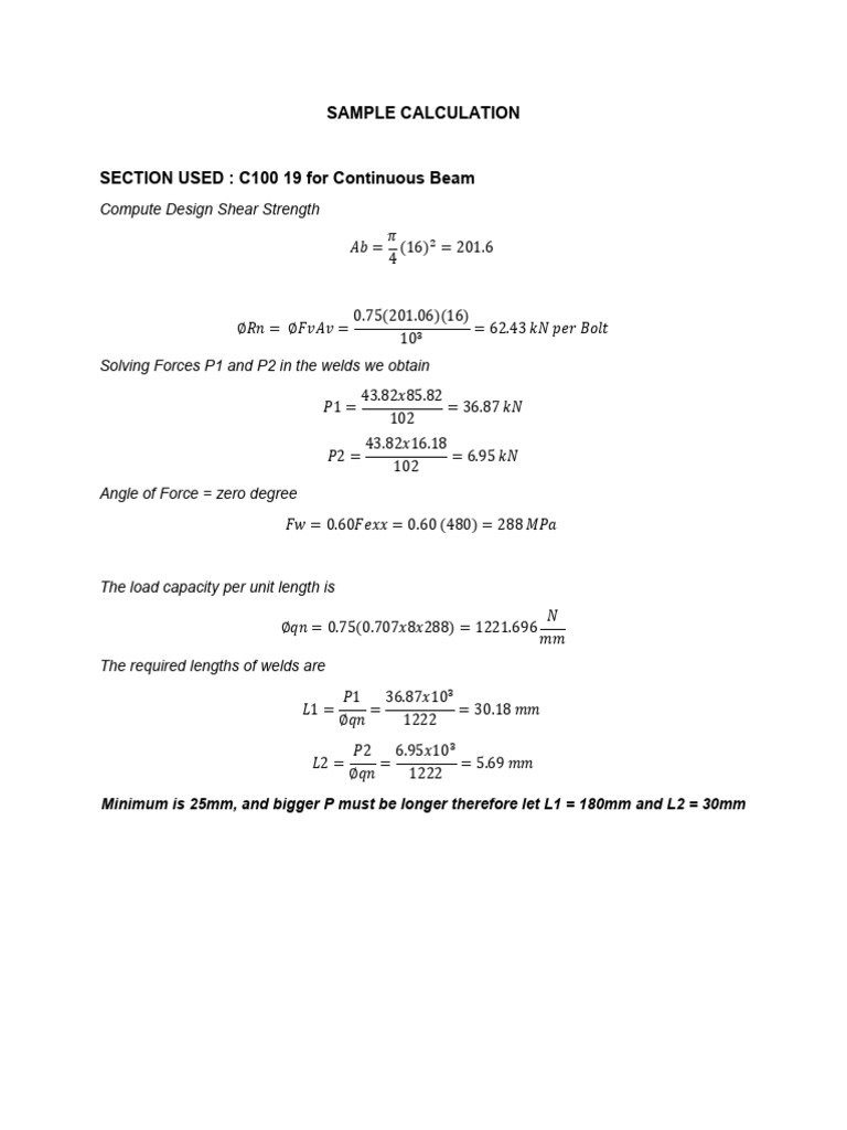 Plate 6 Sample Calc | PDF