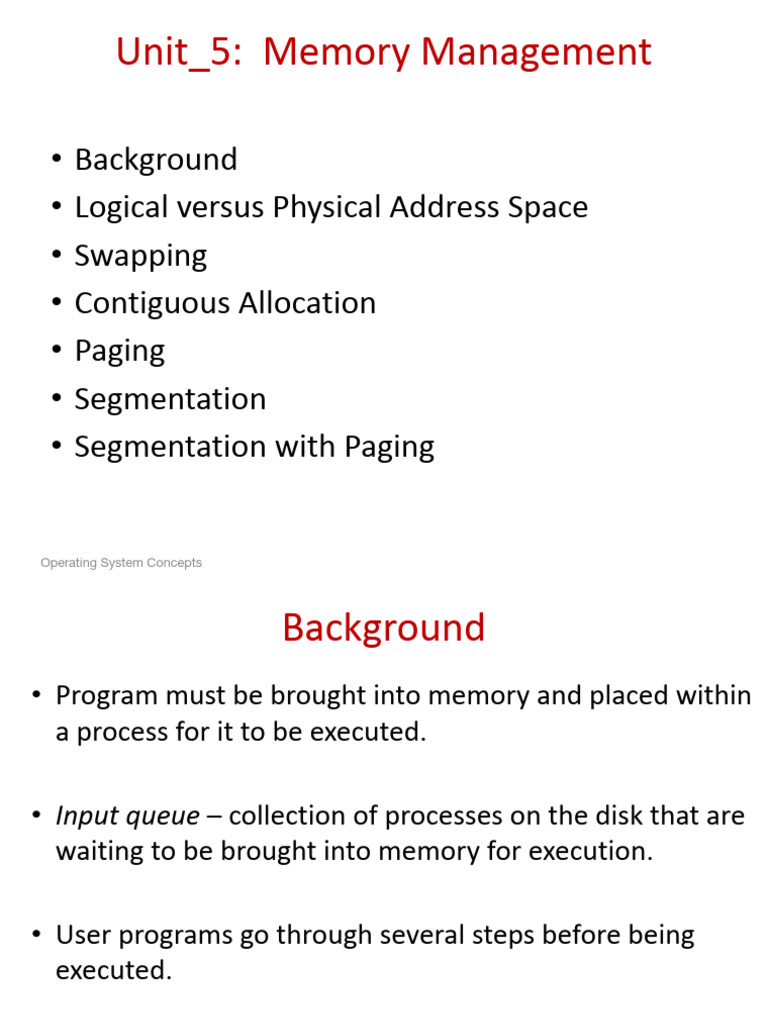 CH - 5. Memory Management | PDF | Process (Computing) | Computer Data Storage