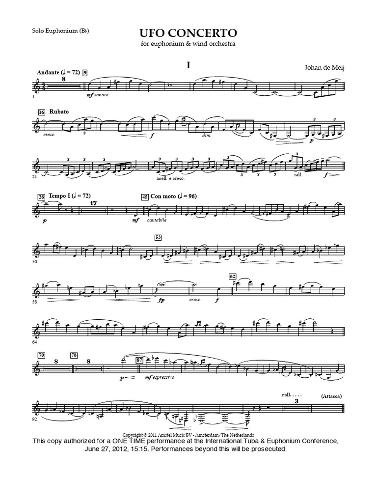 UFO - Solo Euphonium BB | PDF