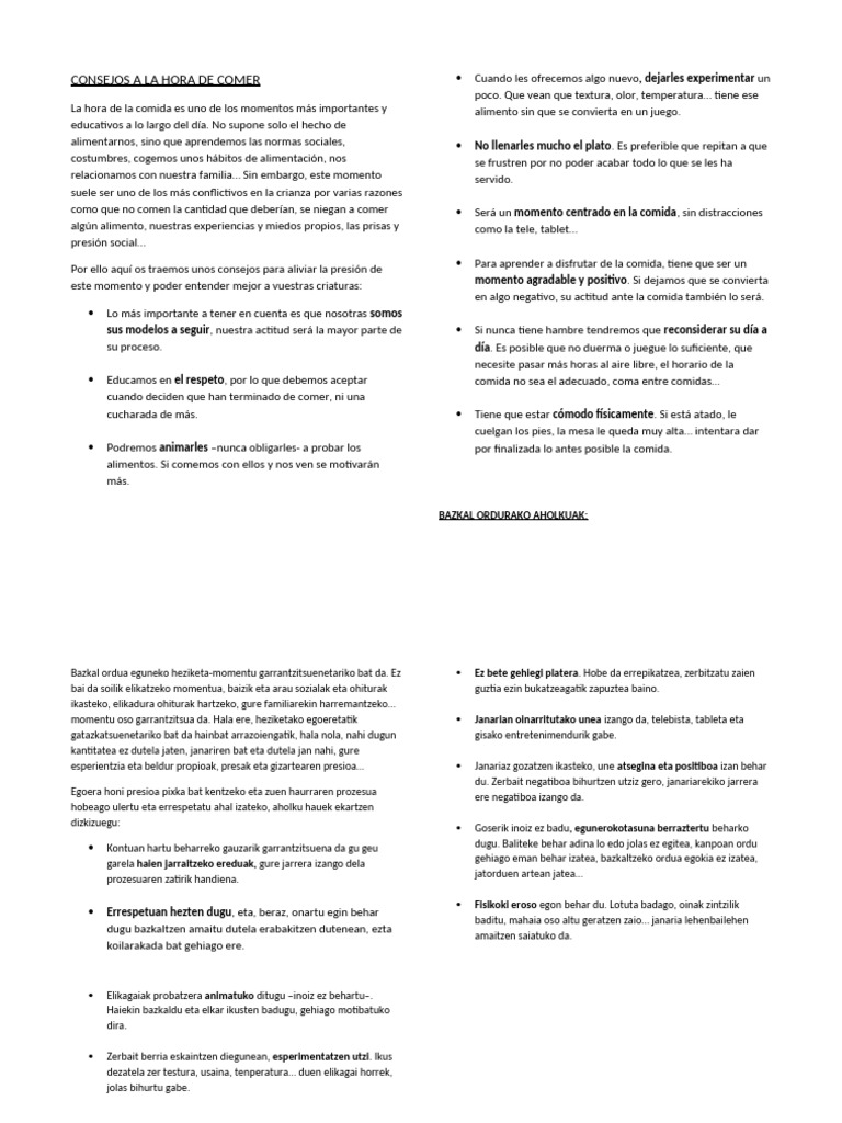 Consejos a La Hora de Comer | PDF