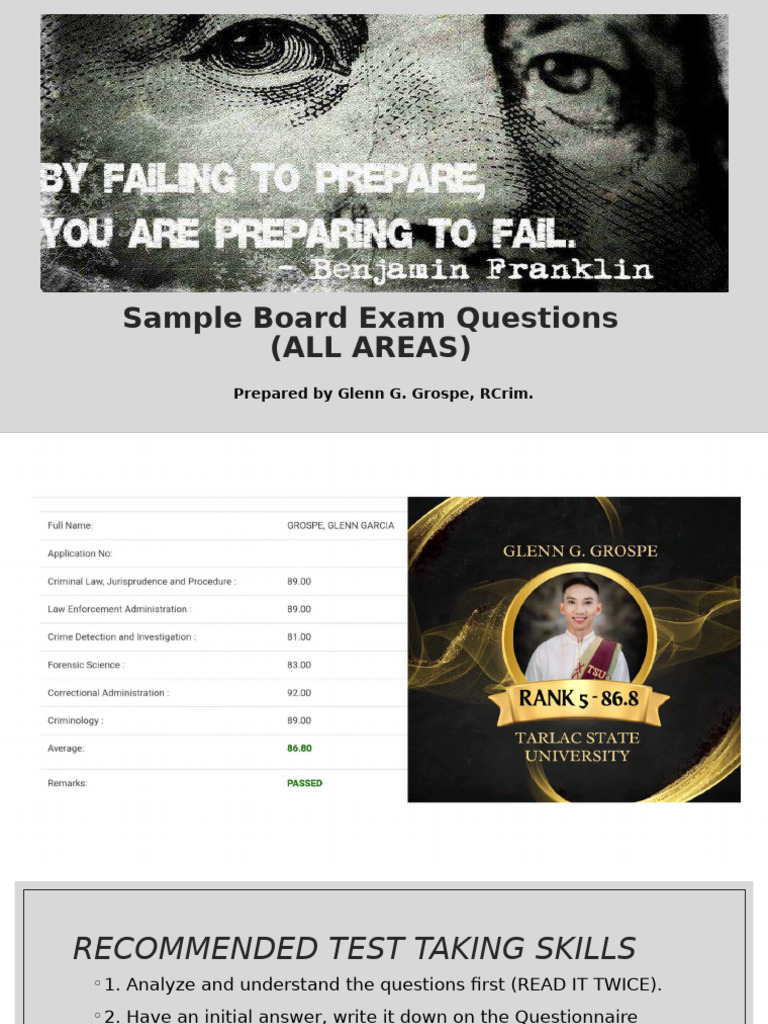 Updated Sample CLE Questions With Ratioooo | PDF | Robbery | Entrapment