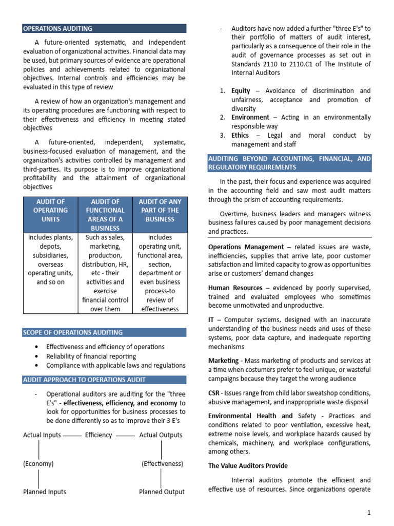 OPERATIONS-AUDITING-chapter-2 | PDF | Audit | Internal Audit