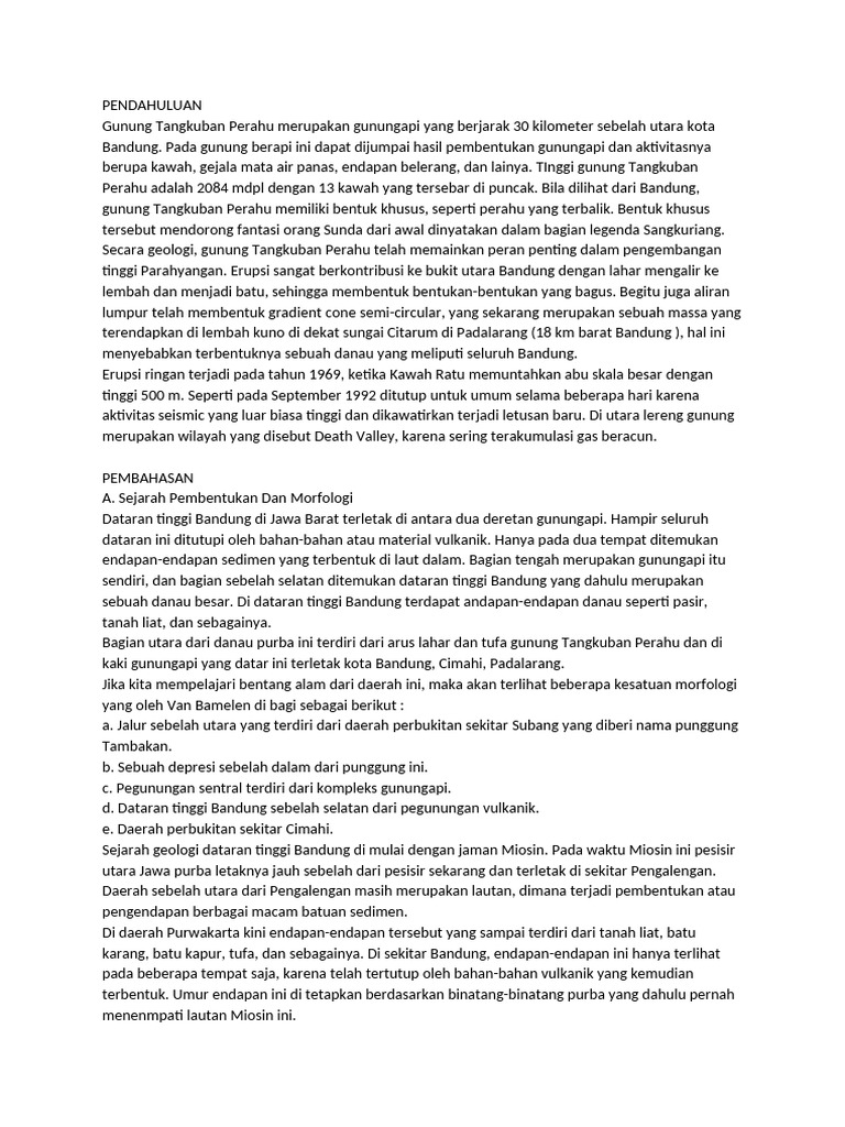 Sejarah dan Morfologi Tangkuban Perahu | PDF