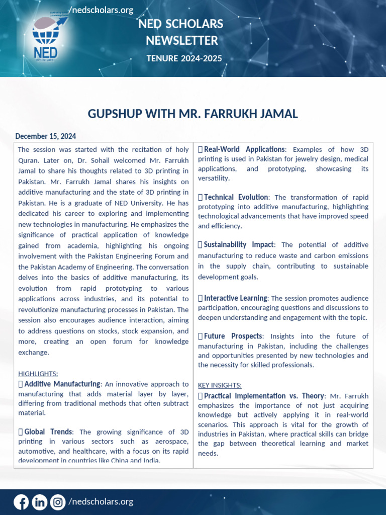 GUPSHUP WITH Mr.FARRUKH JAMAL | PDF | 3 D Printing | Sustainability