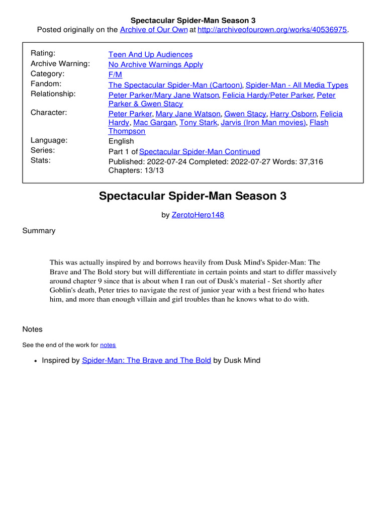 Spectacular Spider-Man | PDF | Spider Man