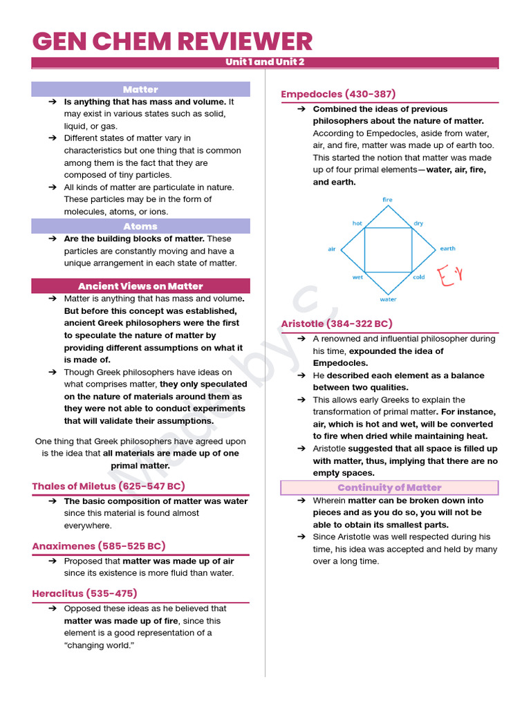 Gen Chem Reviewer (1) | PDF | Matter | Intermolecular Force