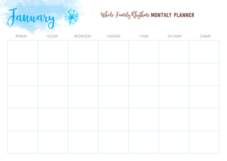 January Family Monthly Planner | PDF