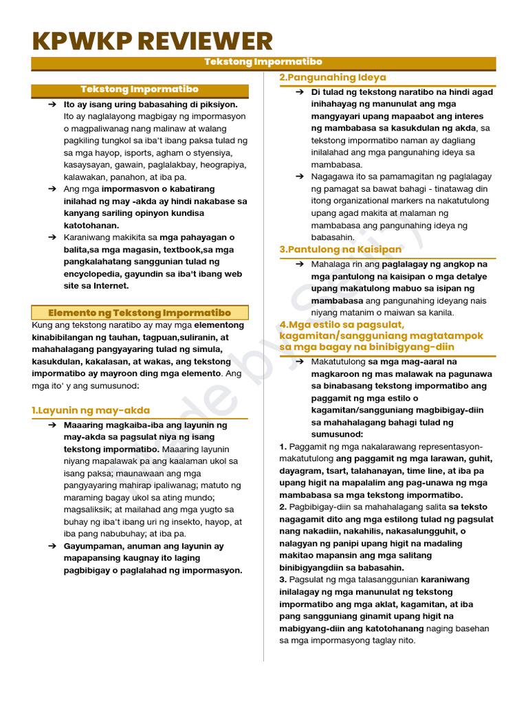 KPWKP Reviewer | PDF