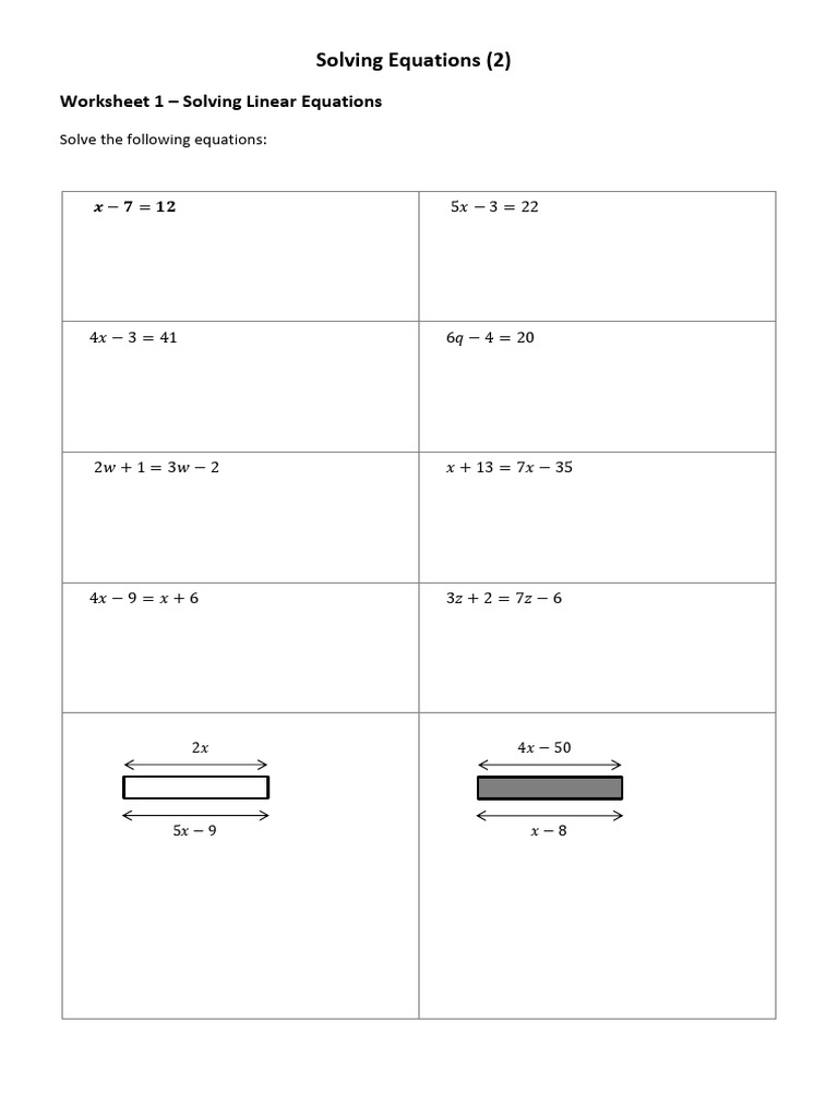 Solving-Equations-2-Worksheets-Pack | PDF | Area | Equations
