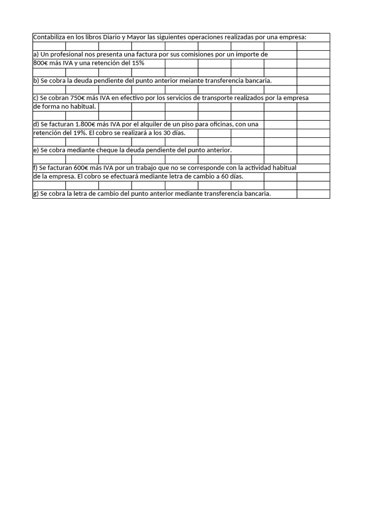 TDC Ud4 Ejer Enunciados | PDF | Factura | Bancos