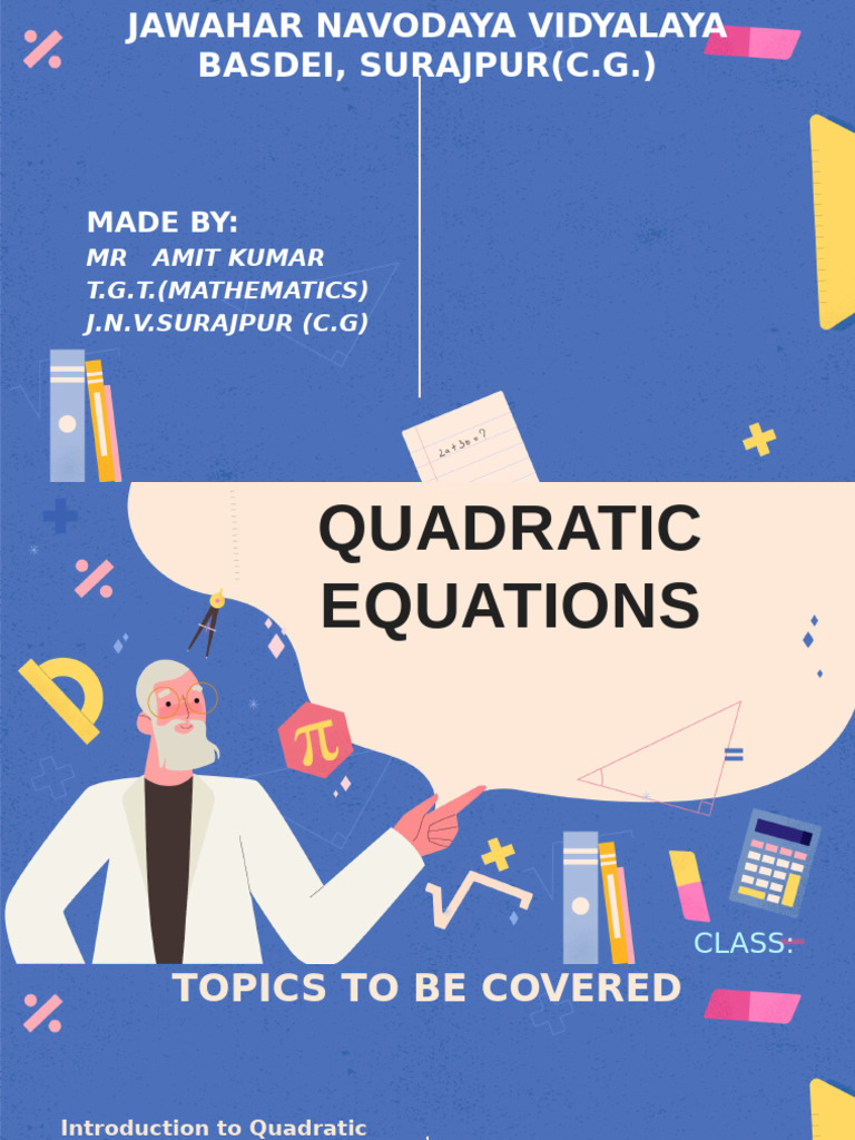 4 Quadratic Equations 1 | PDF | Quadratic Equation | Equations