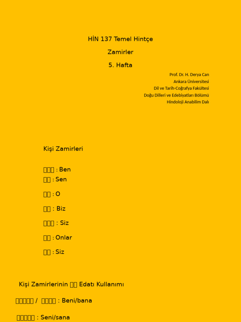 5. Hafta Zamirler | PDF