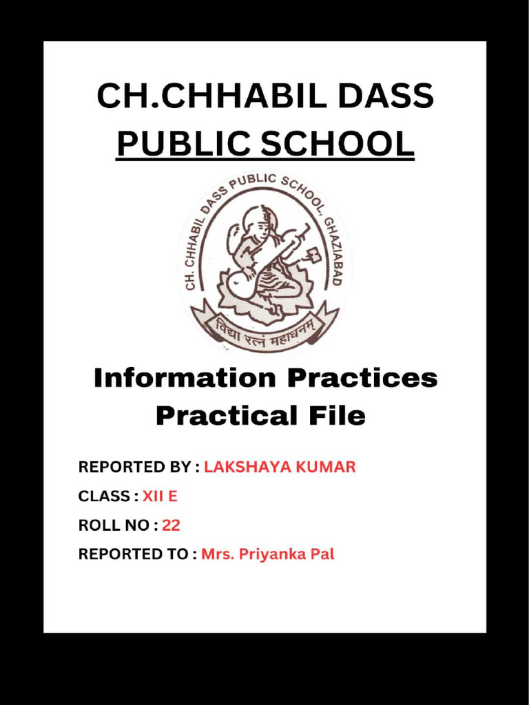 Practical File IP 2025 | PDF | Computer Programming | Data Management Practical File IP 2025 | PDF | Computer Programming | Data Management