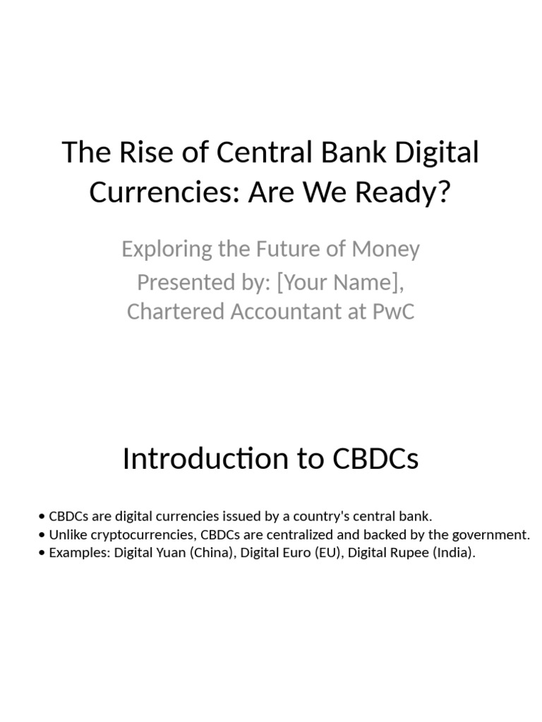 CBDC Presentation PwC | PDF