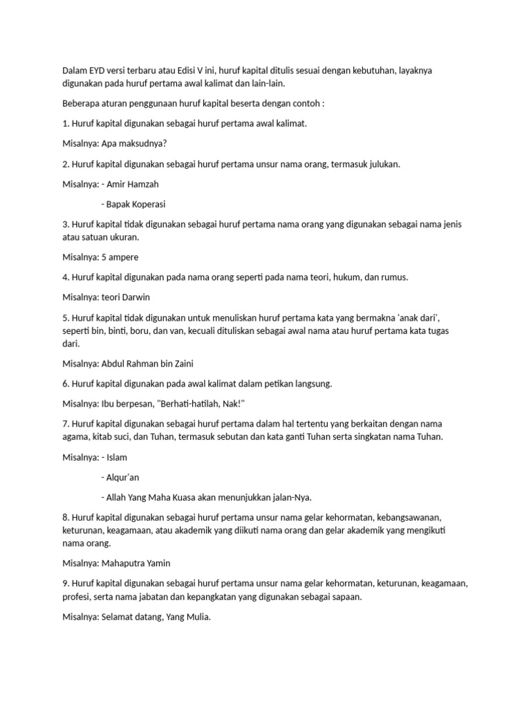 Dalam EYD versi terbaru atau Edisi V ini | PDF