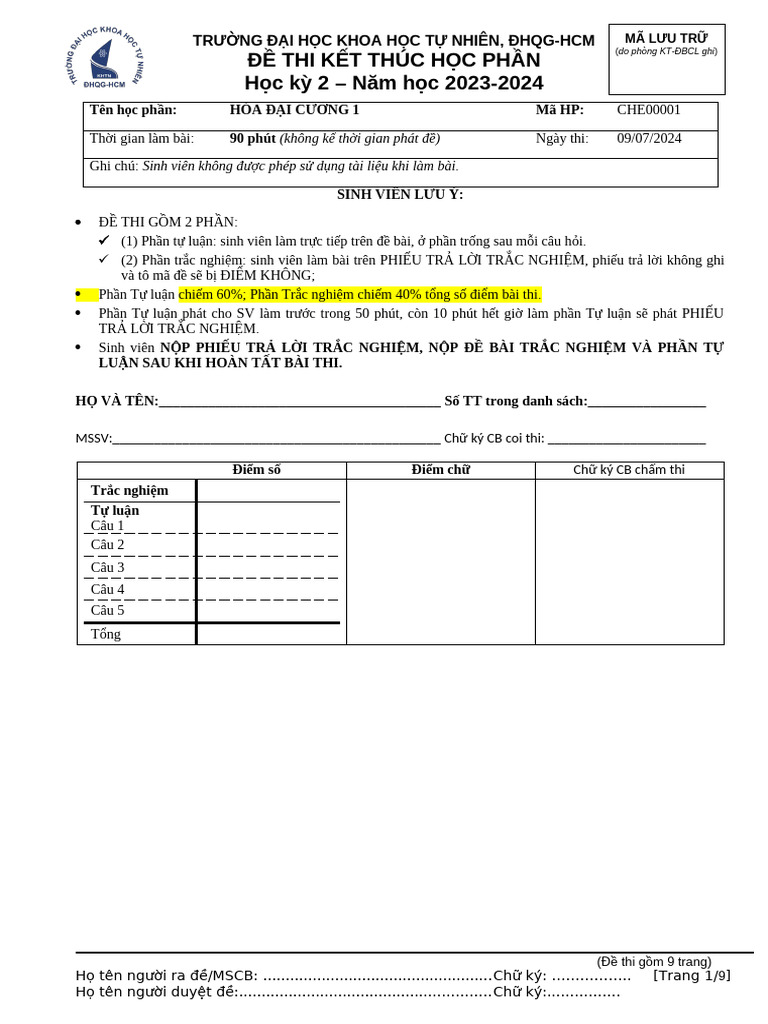 HDC1 - Cuoi Ky2-2023-2024 - Đáp Án Tự Luận | PDF