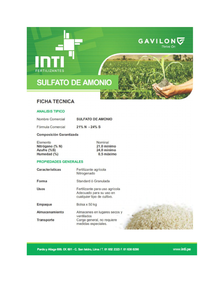 Sulfato de Amonio | PDF