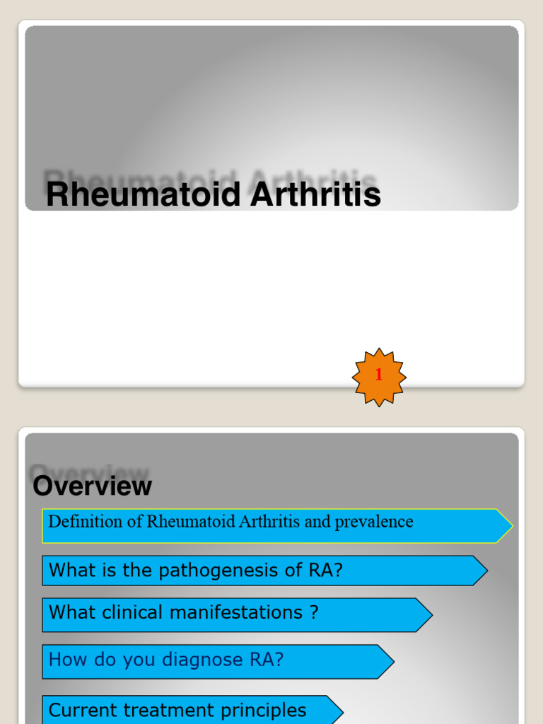 Lecture 2 Rheumatoid Arthritis | PDF | Rheumatoid Arthritis | Arthritis