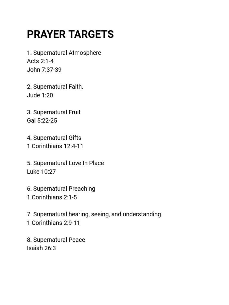 Prayer Targets | PDF