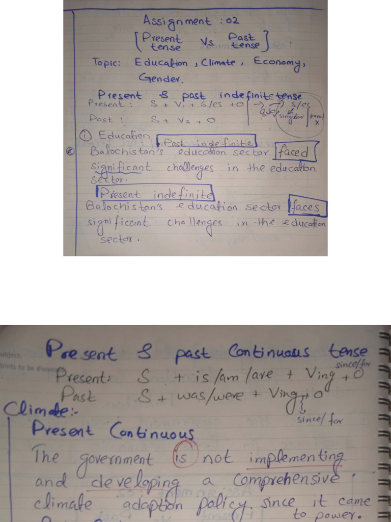 Present Vs Past Assignment | PDF