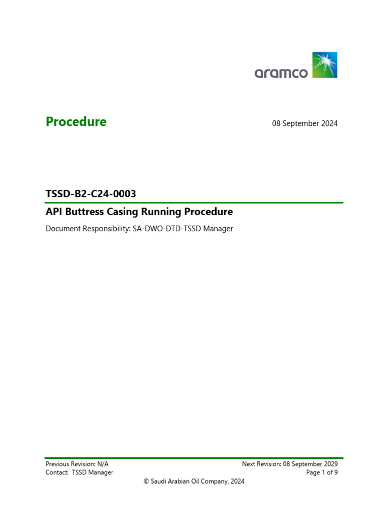 Buttress Connection Running Procedure Sept 2024 | PDF