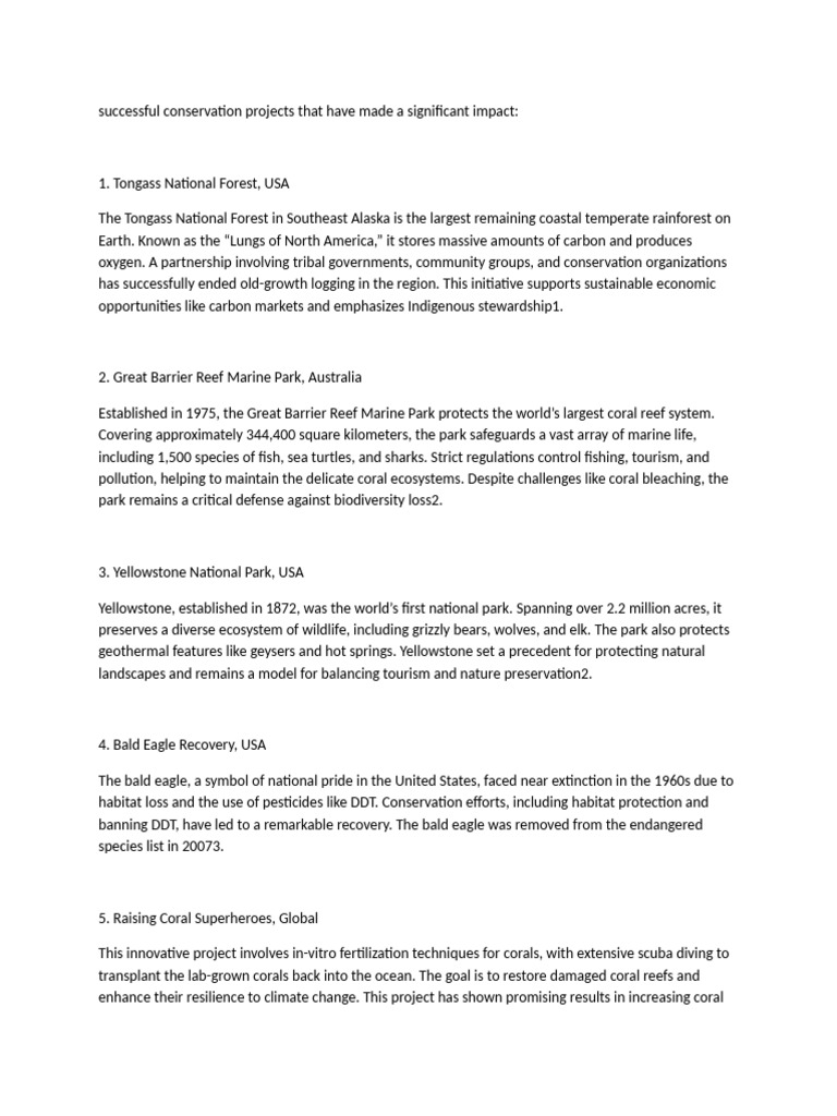 Conservation Projects | PDF