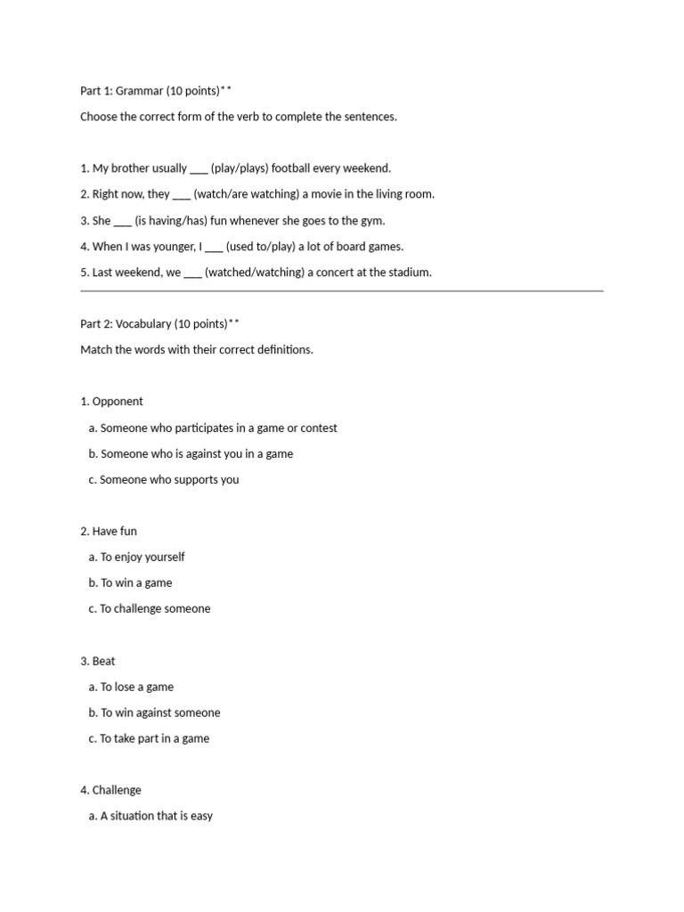 test 1 | PDF | English Grammar | Phrase