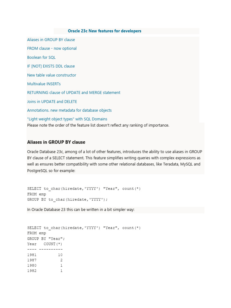 Oracle 23c New Features 1723575787 Pdf Metadata Boolean Data Type