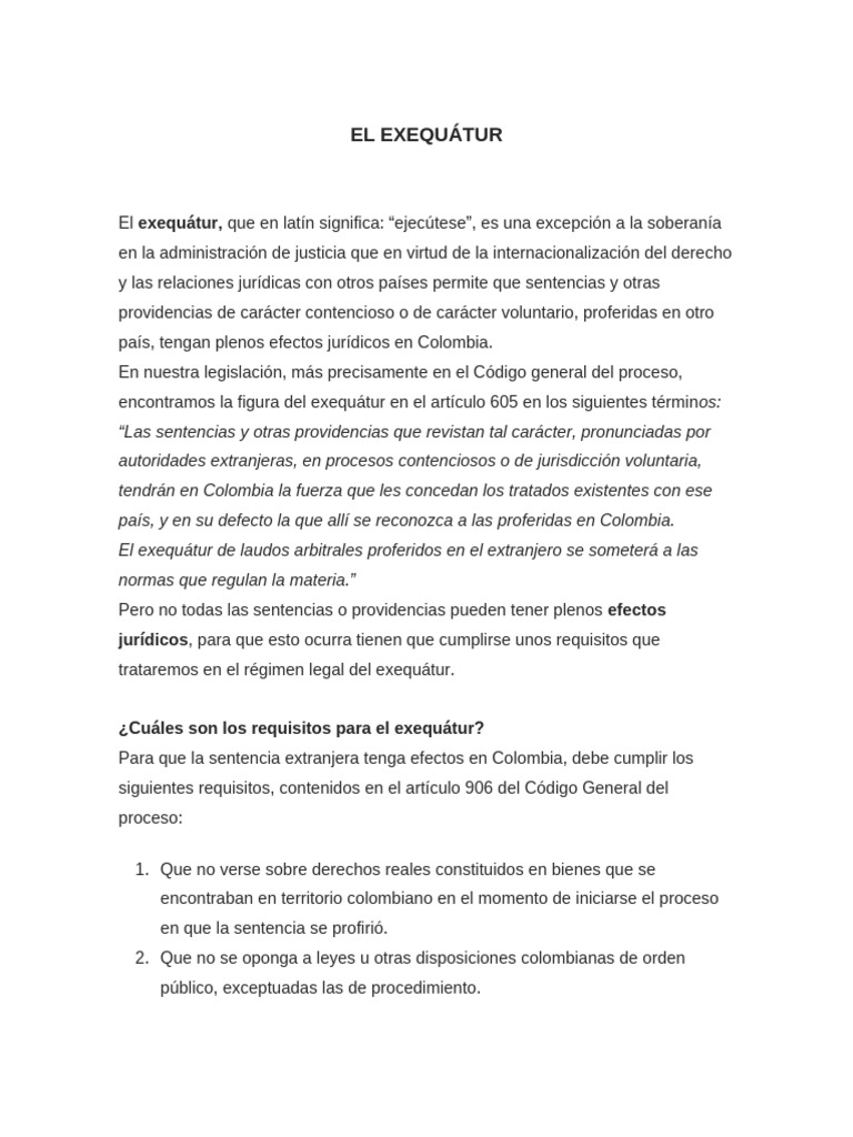 El Exequátur | PDF | Sentencia (ley) | Gobierno