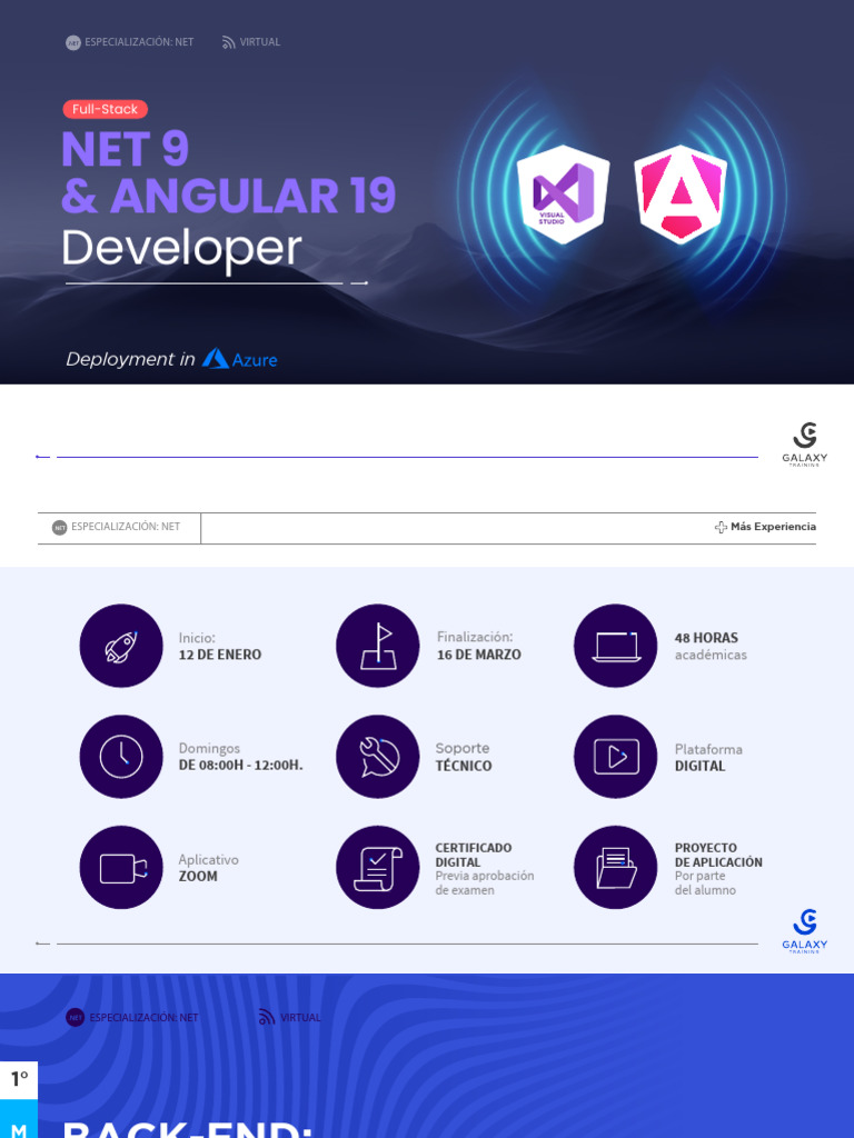 Temario_Especialización_Full Stack NET 9 & Angular 19 Developer | PDF ...