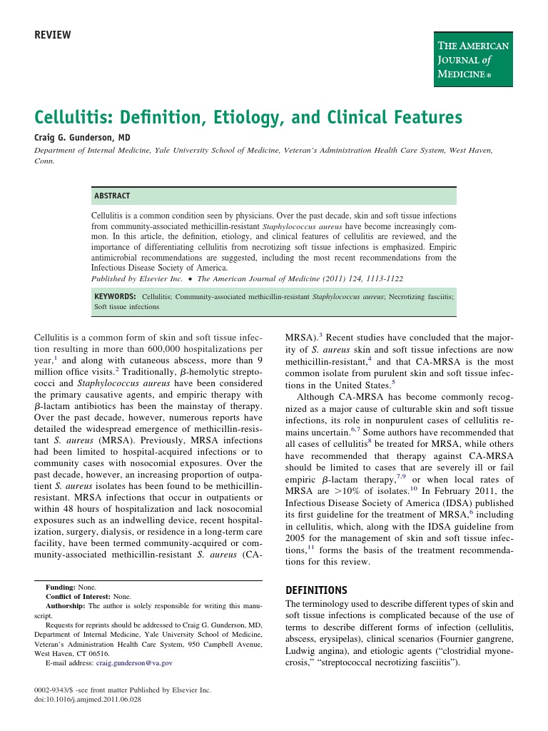 Cellulitis Definition, Etiology, And Clinical Features | Methicillin ...