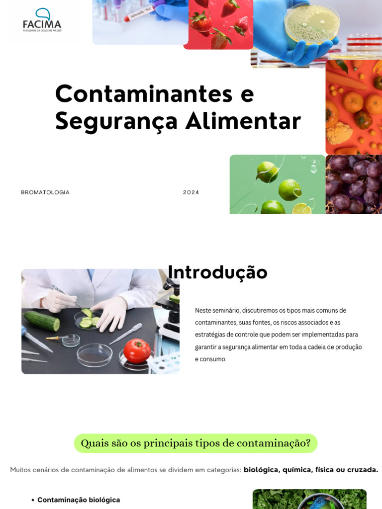 Contaminantes Alimentares e Segurança | PDF | Alimentos | Análise de ...