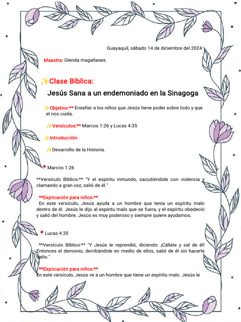 Endemoniado en La Sinagoga | PDF