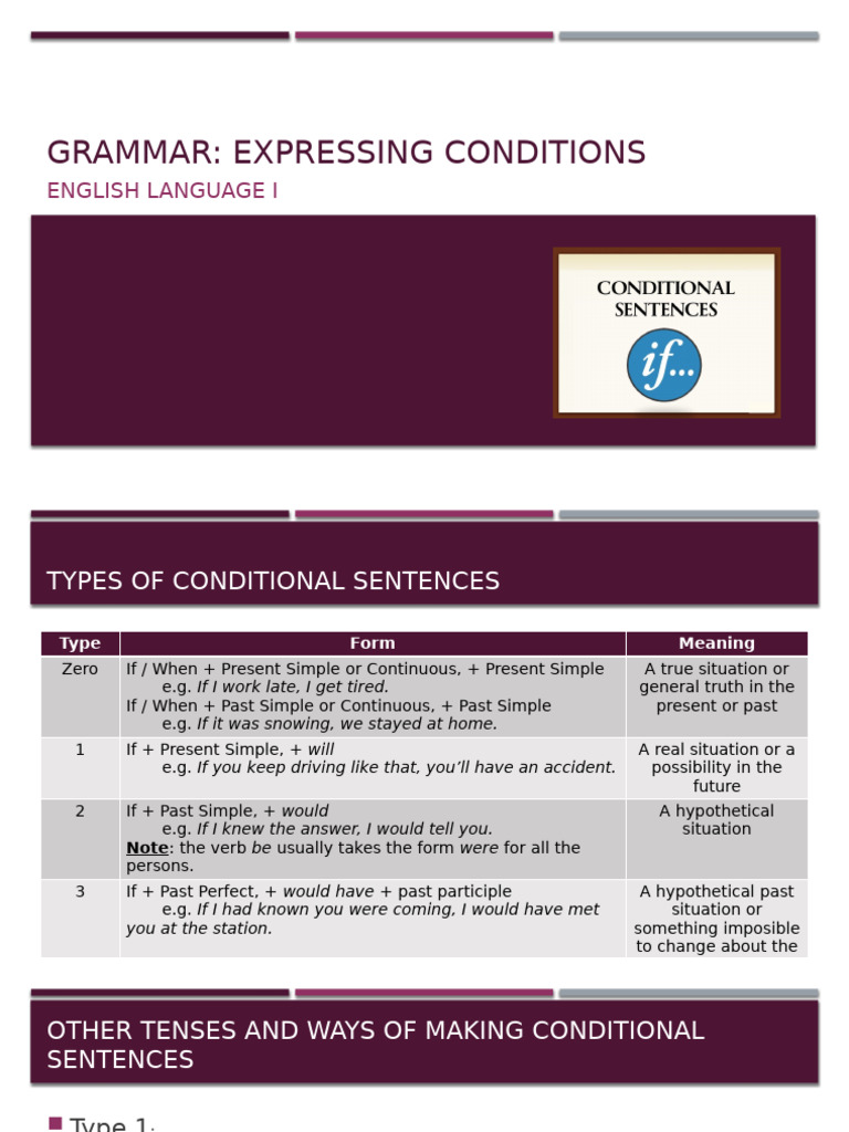 Conditional Sentences | PDF | Verb | Perfect (Grammar)