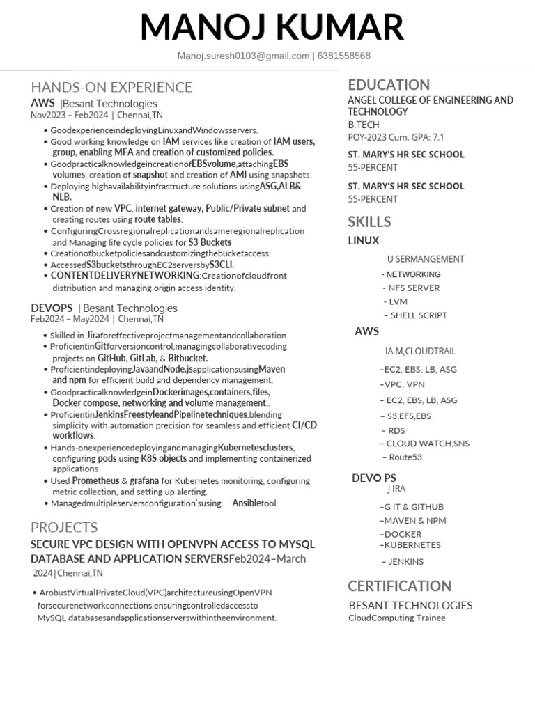 Manojkumar CLOUD RESUME 3.PDF | PDF | Computing | Information Technology