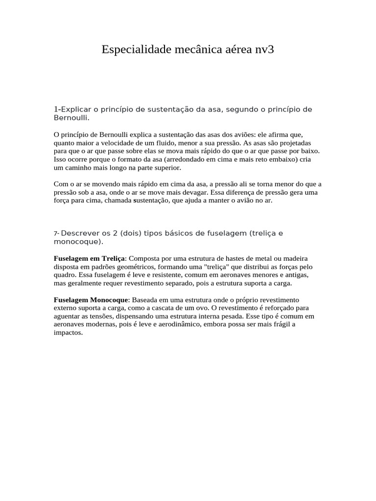 Especialidade Mecânica Aérea nv3 D | PDF | Aeronave | Motor a jato