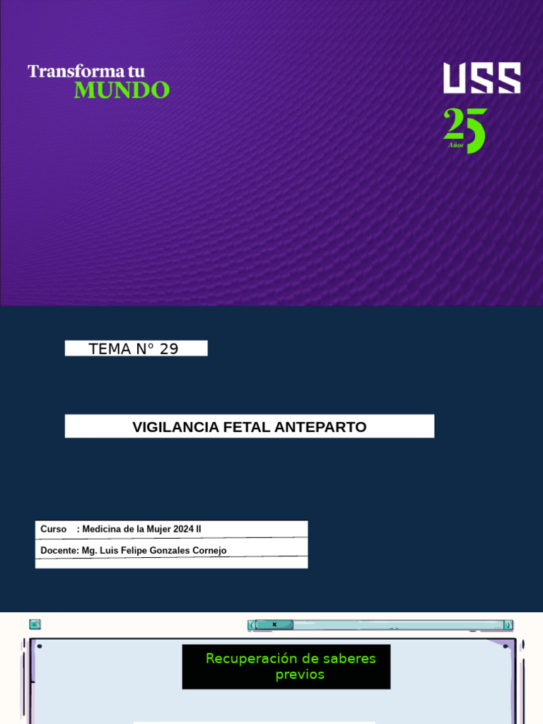 Vigilancia Fetal Anteparto en Medicina | PDF | Feto | El embarazo