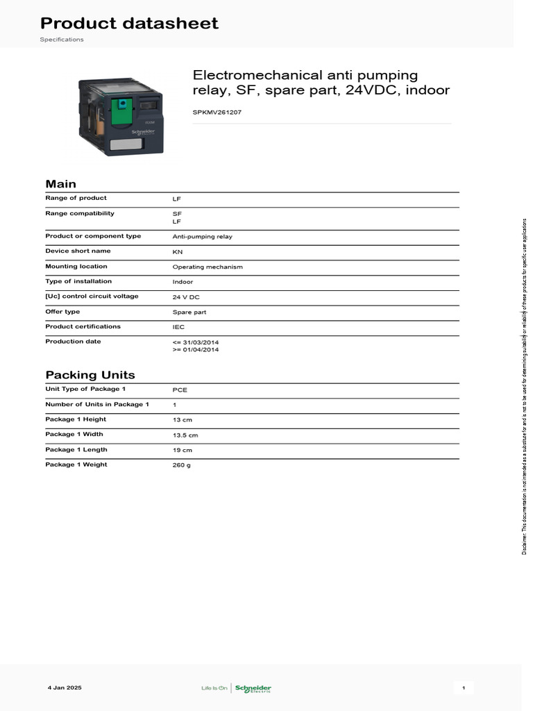 24VDC Electromechanical Anti-Pumping Relay | PDF