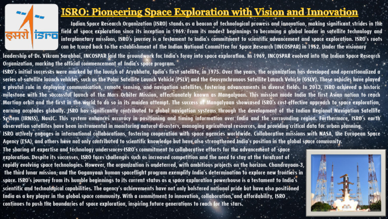 ISRO - Copy | PDF | Space Exploration | Space Programs