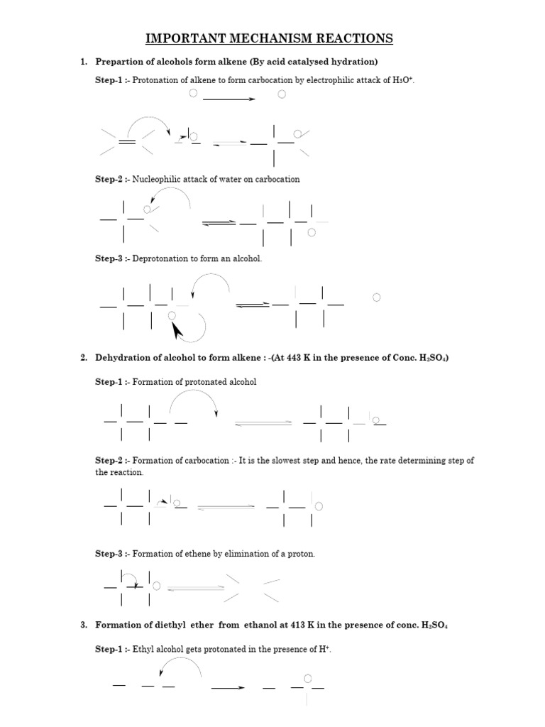 Important Mechanism Reactions | PDF | Methyl Group | Ether