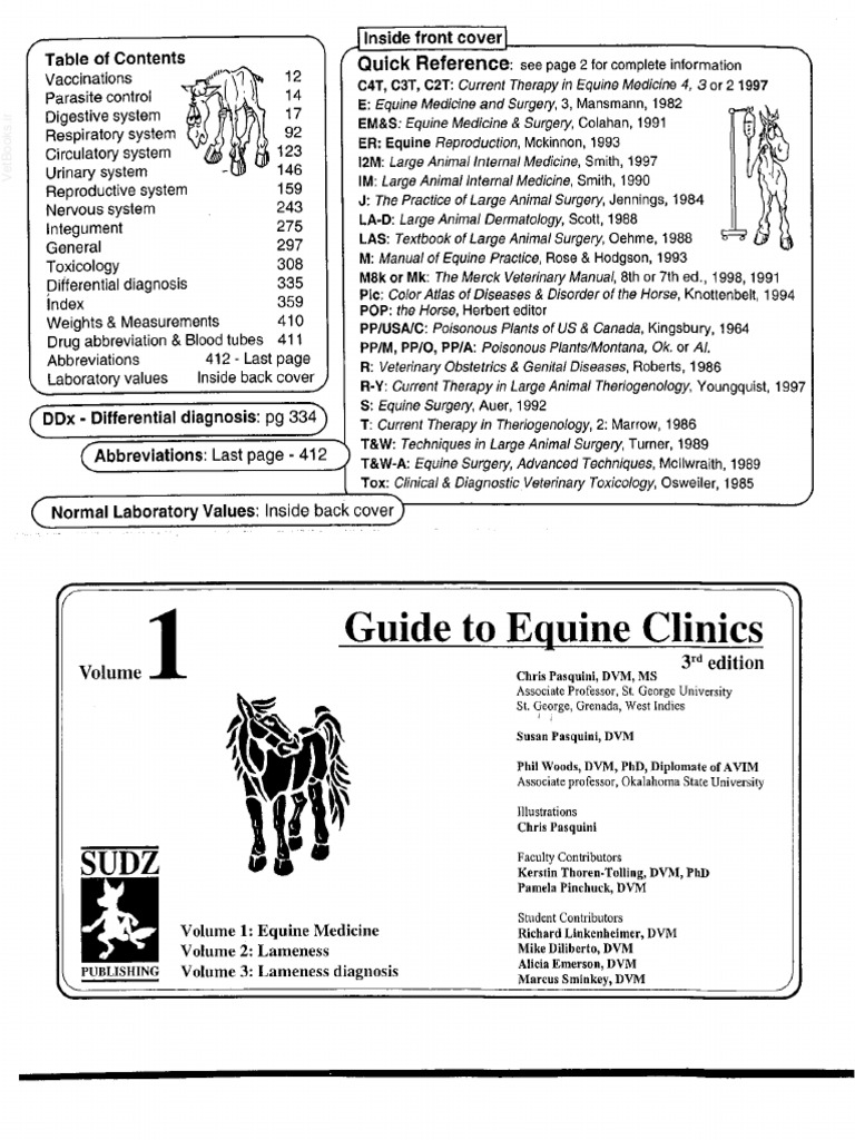 Guide to Equine Clinics, 3rd Edition, Volume 1, Equine Medicine ...