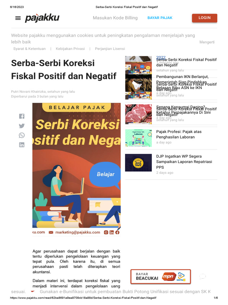 Serba-Serbi Koreksi Fiskal Positif Dan Negatif | PDF