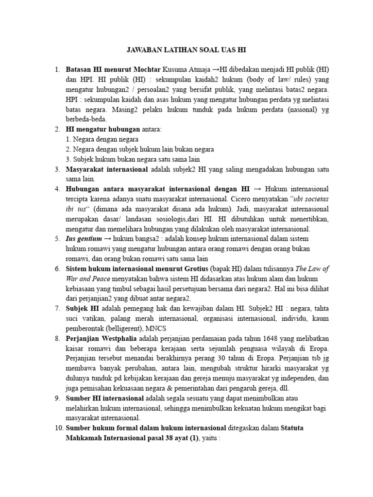 Jawaban Latsol Uas Hi | PDF