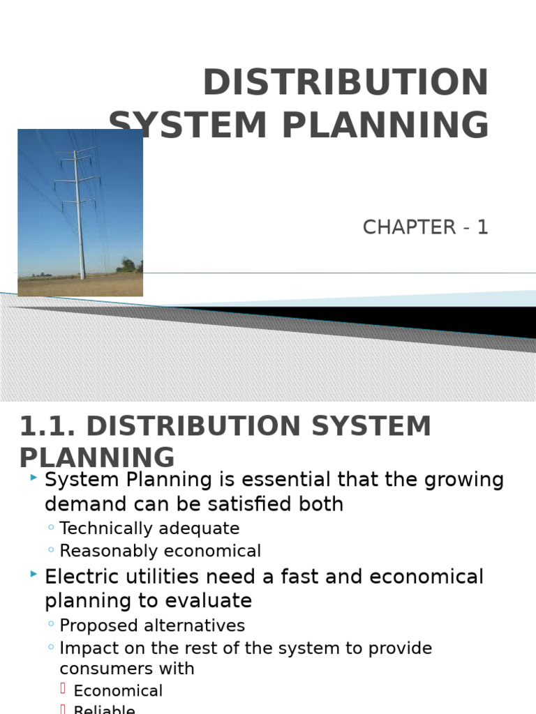 Chapter 1. Distribution System Planning and Automation | PDF ...