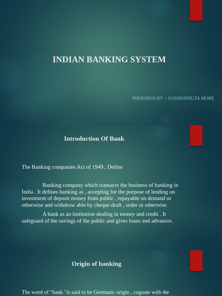 Indian Banking System | PDF | Banks | Banking