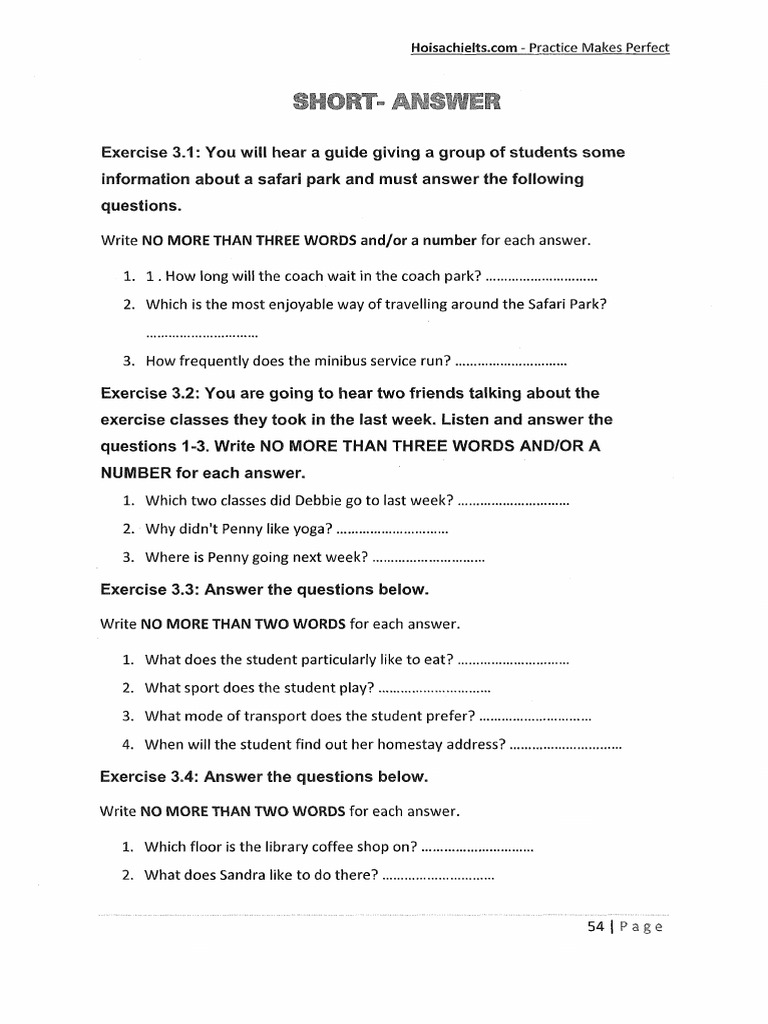 Listening Exercises and Answers Guide | PDF