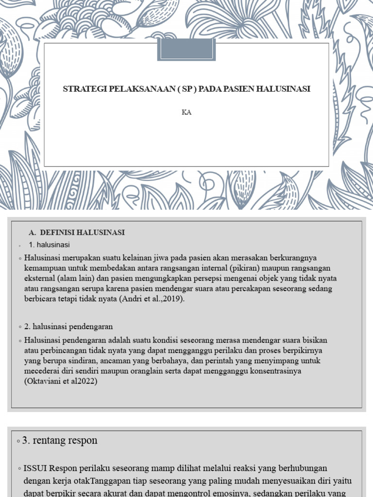 Salin-Strategi Pelaksanaan (SP) Pada Pasien Halusinasi | PDF