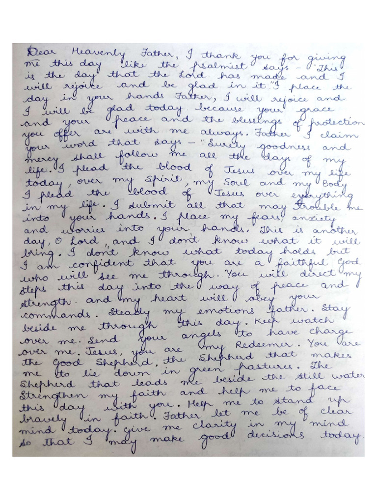 Daily Surrender Prayer to Heavenly Father | PDF