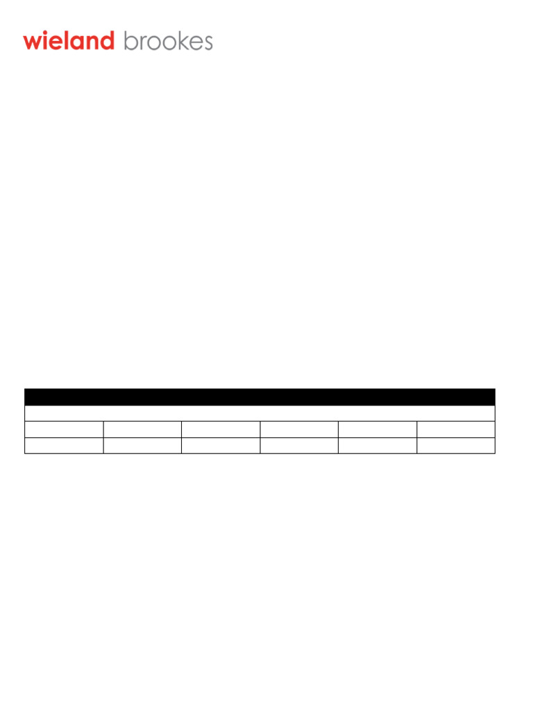 Wieland Brookes C36000 Spec Sheet | PDF | Brass | Soldering