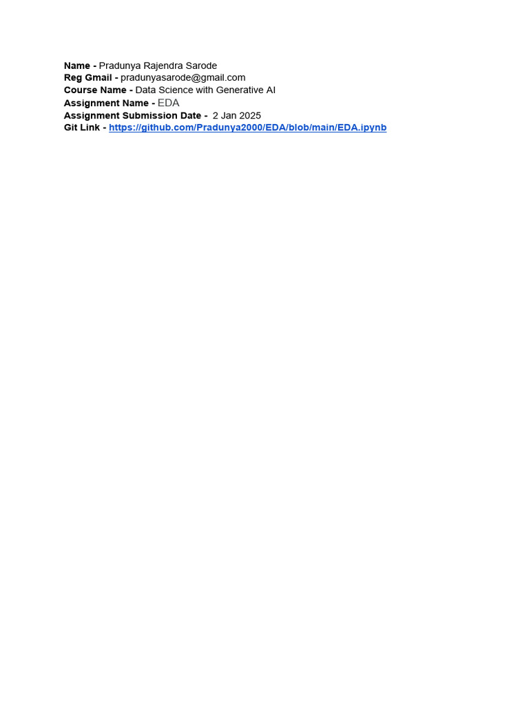 EDA Assignment Questions | PDF EDA Assignment Questions | PDF